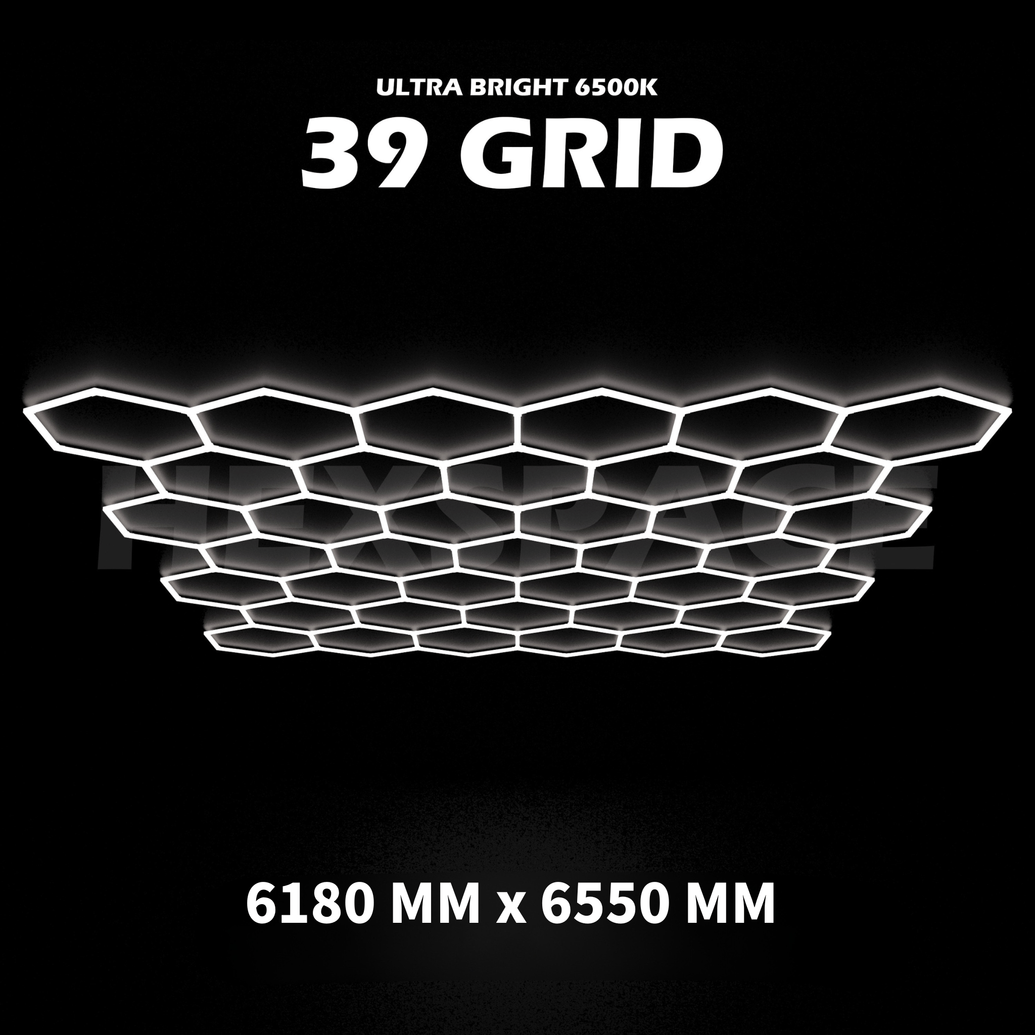 Hexagon Lights - Large 39 Grid LED System Garage Lights(6.18m x 6.55m)