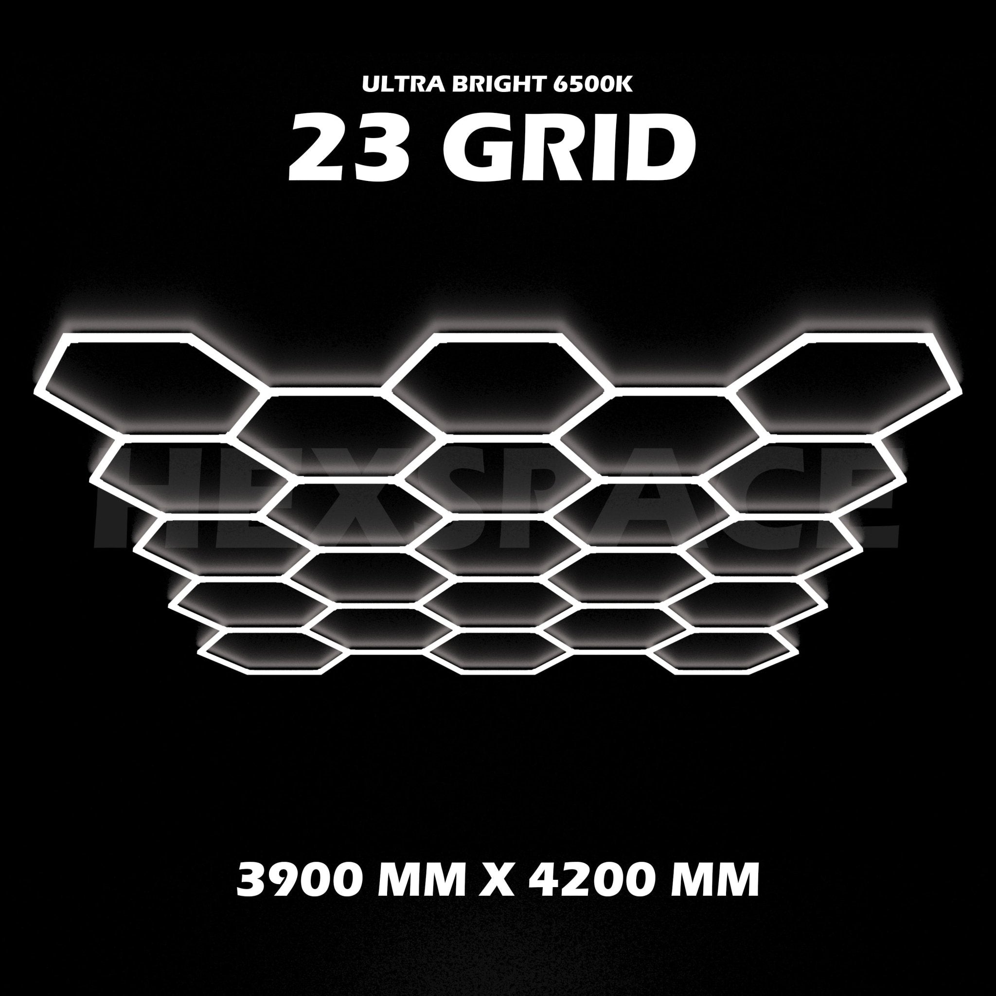 Hexagon Lights-23 Grid LED System Double garage 4.2x3.9m | HexSpace AU