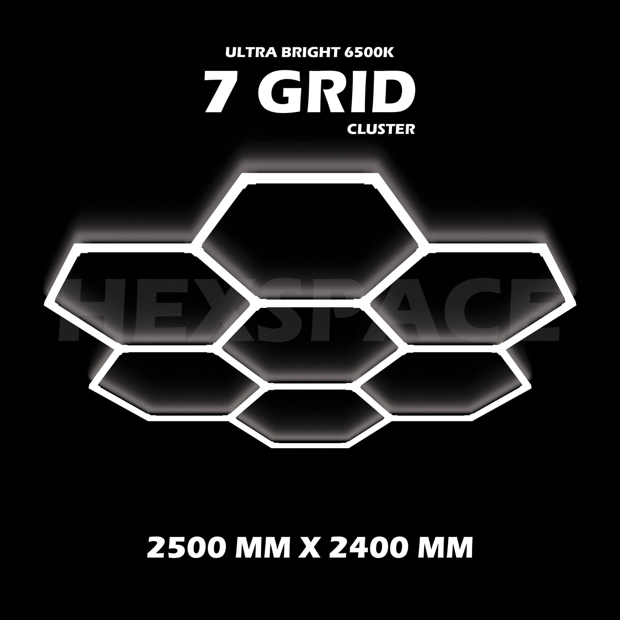 Hexagon Lights 7 Grid LED System Garage Lights (2.5x2.4m) HexSpace AU