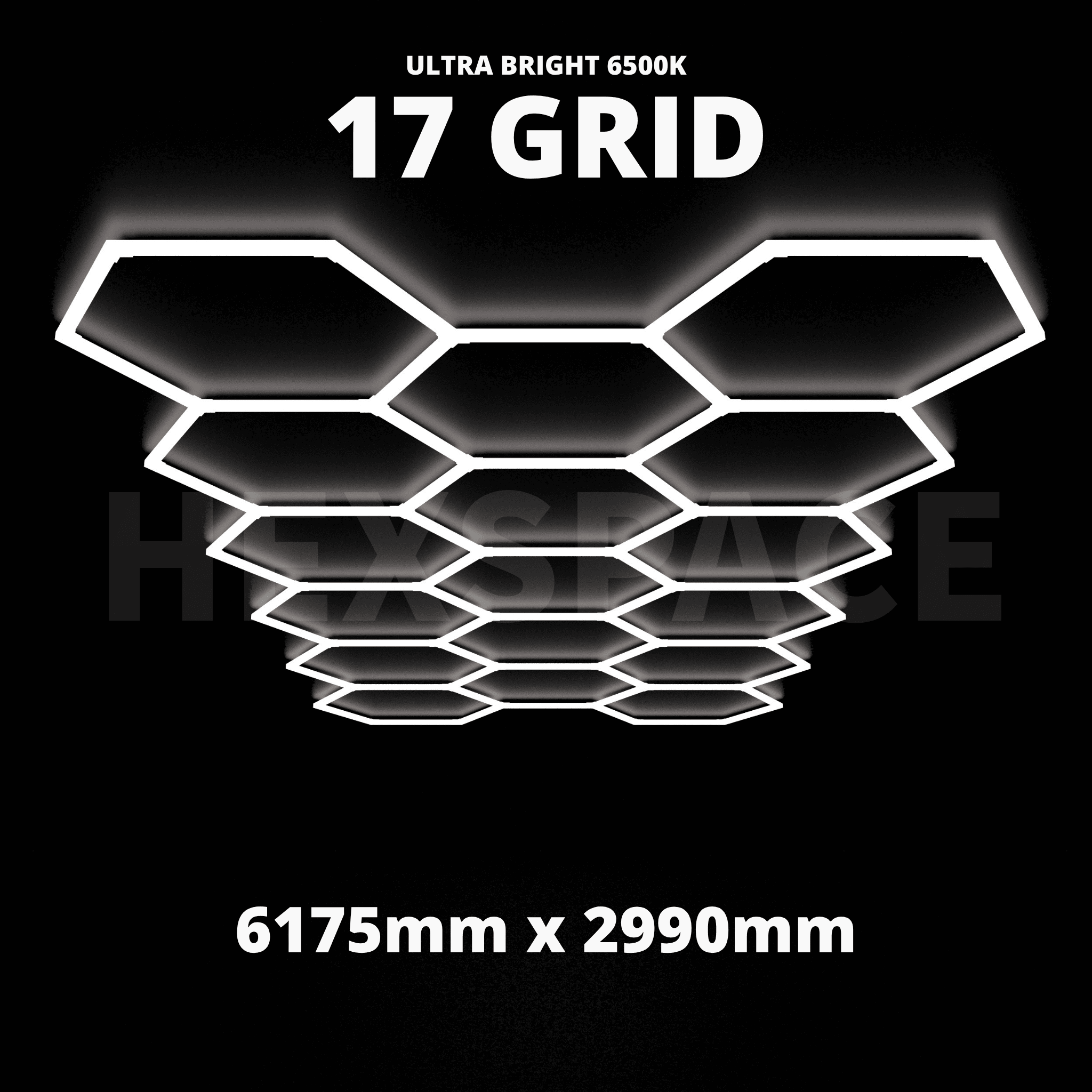 Hexagon Lights - Large 17 Grid LED System 6m x 3m | HexSpace AU